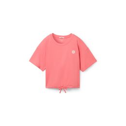 Tom Tailor Mädchen Cropped T-Shirt mit Bio-Baumwolle, rosa, Uni, Gr. 140