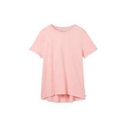 Tom Tailor Denim Damen T-Shirt mit Bio-Baumwolle, rosa, Uni, Gr. M
