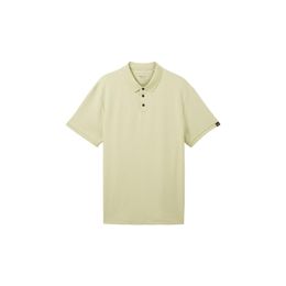 Tom Tailor Denim Herren Relaxed Poloshirt mit Bio-Baumwolle, grün, Uni, Gr. XS