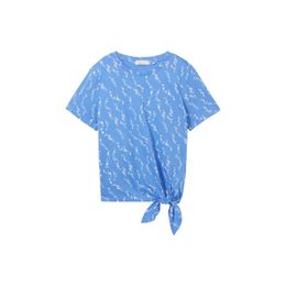 Tom Tailor Denim Damen T-Shirt mit Bio-Baumwolle, blau, Print, Gr. XL