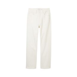 Tom Tailor Mädchen Straight Jeans mit recycelter Baumwolle, weiß, Uni, Gr. 134