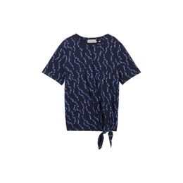 Tom Tailor Denim Damen T-Shirt mit Bio-Baumwolle, blau, Print, Gr. XXL