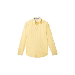 Tom Tailor Herren Gestreiftes Hemd, gelb, Streifenmuster, Gr. XL