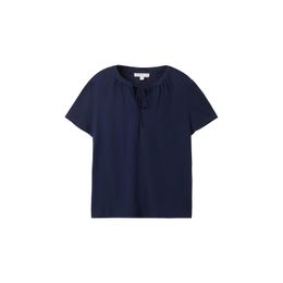 Tom Tailor Damen T-Shirt mit TENCEL(TM) Modal, blau, Uni, Gr. L