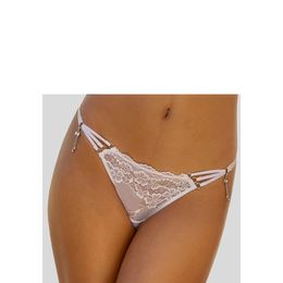 Lascana String weiß Gr. 36/38 für Damen. Mit Schmuckelemente, Ösen, Glitzersteine, Spitze, Schmucksteine, Bänder. Körpernah