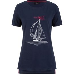 bonprix Baumwoll T-Shirt mit Seitenschlitz und Druck