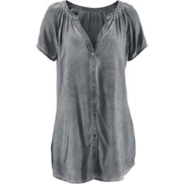 bonprix Cold-dyed-Bluse aus Bio-Baumwolle, Kurzarm