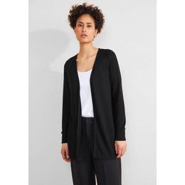 Street One Shirtjacke aus softem Materialmix, schwarz