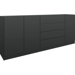 borchardt Möbel Sideboard BORCHARDT MÖBEL "Vaasa" Sideboards Gr. B/H/T: 190 cm x 79 cm x 35 cm, 4, schwarz (schwarz matt) Sideboards Breite 190 cm