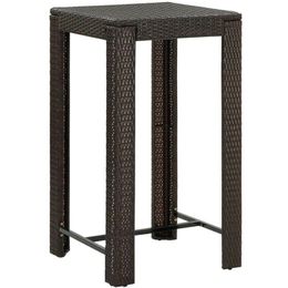 Garten-Bartisch,Garten-Stehtisch Braun 60,5x60,5x110,5 cm Poly Rattan vidaXL