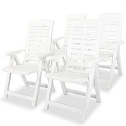 Bonnevie - Garten-Liegestühle 4 Stk. Kunststoff Weiß vidaXL790444