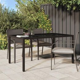 Bonnevie - Gartentisch,Terrassentisch 150x90x75 cm Gehärtetes Glas Poly Rattan Braun vidaXL