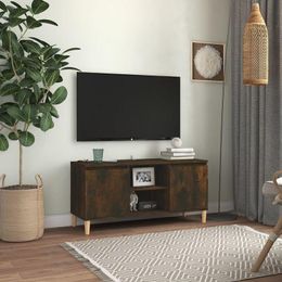 Bonnevie - TV-Schrank,TV-Möbel mit Massivholz-Beinen Räuchereiche 103,5x35x50 cm vidaXL