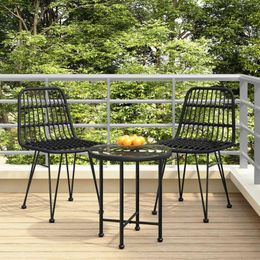 Gartenstühle 2 Stk. Gartensessel Schwarz 48x62x84 cm PE-Rattan vidaXL