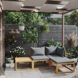 4-tlg. Garten-Lounge-Set,Gartenmöbel-Set mit Auflagen Massivholz Akazie vidaXL