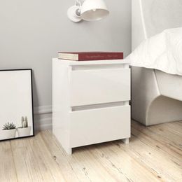 Bonnevie - Nachttisch,Beistelltisch Hochglanz-Weiß 30x30x40 cm Holzwerkstoff vidaXL