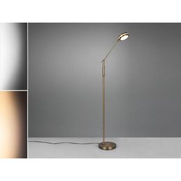 Trio Dimmbare led Stehleuchte franklin schwenkbar, Höhe 133cm, Altmessing