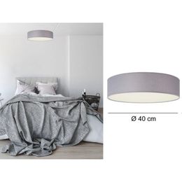 Smartwares® Smartwares - Runde Deckenleuchte, Stoff grau/Abdeckung satiniert, ø 40 cm, ceiling dream