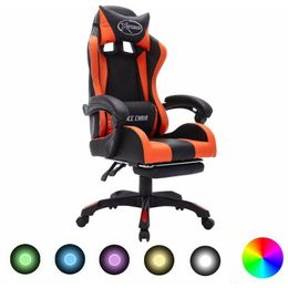 Bonnevie - Gaming-Stuhl mit rgb LED-Leuchten Orange und Schwarz Kunstleder vidaXL968618