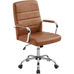 Yaheetech - Bürostuhl ergonomischer Schreibtischstuhl, Drehstuhl mit Rollen, Bürohocker mit Armlehnen, Arbeitsstuhl mit Rückenlehne, Chefsessel