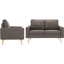 MAISONCHIC 2-tlg. Sofagarnitur Sofa Loungesofa Couch Modern Stoff Taupe DE73415