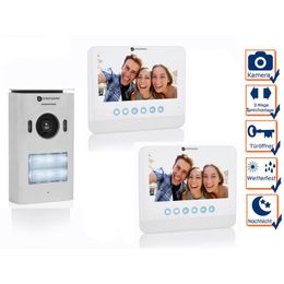 Smartwares® 2 Draht Video Gegensprechanlage 2 Familienhaus mit Kamera & 7 Zoll Bildschirm