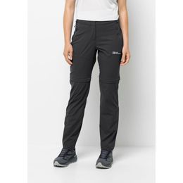 Zip-away-Hose Jack Wolfskin "GLASTAL ZIP AWAY PANTS W" Gr. 42, Normalgrößen, schwarz (black) Damen Hosen Wanderhosen