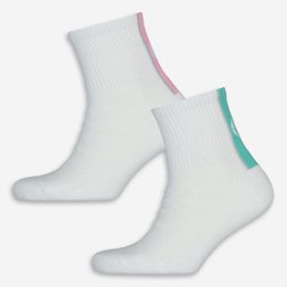 TK Maxx 2er-Pack weiße Socken mit pinken & türkisen Akzenten