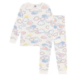 Petit Bateau - Schlafanzug MANIERE CLOUDS lang in marshmallow, Gr.116