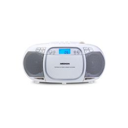 Medion® Medion E66476 MD44176 Boombox CD/MP3-Player Stereo Radio USB Anschluss Boombox (An/Aus Anzeige Audiokassetten AUX-Eingang Batteriebetrieben CD-Player CD-R-Wiedergabe CD-RW-Wiedergabe FM-Radio Digitalanzeige Kassettenwiedergabe USB Tragbar Stereo Radio MP3 CD-Wiedergabe On/Off Switch MW/UKW Radio Netzbetrieben Lautstärkeregelung)