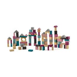 Magni Spielbauklötze Bauklötze in Pastellfarben XXL Set mit 100 Bausteinen und Sortierbox