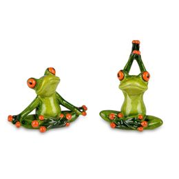 formano Sammelfigur formano 2er Set lustige Frösche Froschpaar Yoga Figur Poly 11 cm