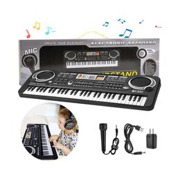 Avisto Digitalpiano Keyboard Digitalpiano Kinder-Keyboard mit 61 Tasten und Mikrofon (Mit Tastatur 61 Tasten+1 x Adapter (EU)+1 x USB-Kabel+1 x Mikrofon