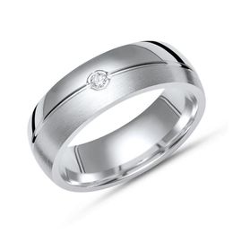 UNIQUE Silberring UNIQUE Silberring 925 Sterling Silber Zirkonia teilpoliert 6mm breit