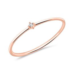 UNIQUE Goldring UNIQUE Ring Damen aus 14-karätigem Roségold mit Weißtopas (Größe 56mm)