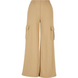 Urban Classics Cargohose Urban Classics Damen Ladies Highwaist Wide Leg Cargo Terry Pants (1-tlg), beige