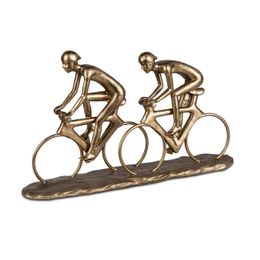 formano Dekofigur Radfahrer 43 cm x 25 cm in antik-gold aus Kunststein gefertigt