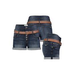 Sublevel Bermudas Jeans Shorts Bermuda Kurze Hose Short Denim Stretch Hotpants + Gürtel
