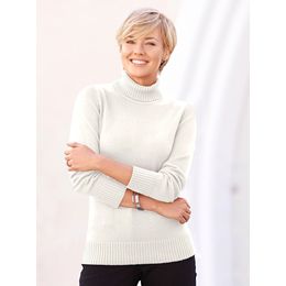 Rollkragenpullover Casual Looks "Pullover" Gr. 54, weiß (wollweiß) Damen Pullover Rollkragenpullover