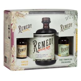 REMEDY Spiced Rum-Likör 41,5 % vol 0,7 Liter Geschenkbox mit 2 Miniaturen à 50 ml