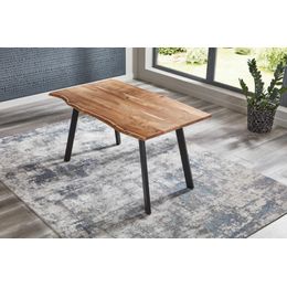 Esstisch Baumkante massiv Akazie Natur 180 x 90 schwarz Laxmi