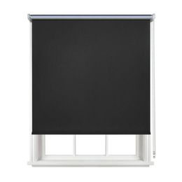 VINGO - Verdunkelungsrollo Klemmfix ohne Bohren 100% Polyester 120cm x 200cm Schwarz Verdunklungsrollo Fensterrollo Rollo Seitenzugrollo Klemmrollo