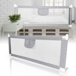 VINGO - Bettgitter Rausfallschutz 150 cm einfache Montage stabile Konstruktion Kleinkinder Schlafzimmerzubehör für Jungen und Mädchen - Grau
