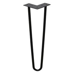 4 Stück tischbeine metall schwarz Tischkufen Haarnadel Tischbein 12 mm, Hairpin Legs aus Stahl, 2-Stange Bein, 25 cm - VINGO