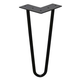 VINGO 4 Stück tischbeine metall schwarz Tischkufen Haarnadel Tischbein 12 mm, Hairpin Legs aus Stahl, 2-Stange Bein, 20 cm