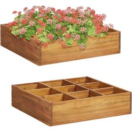 Garten-Hochbeet,Blumenkasten für Kräuter Massivholz Akazie 60 x 60 x 15 cm vidaXL