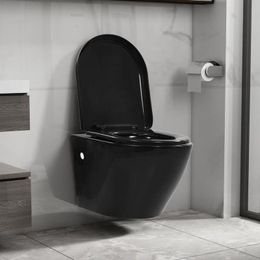 Vidaxl - Wand-WC ohne Spülrand Keramik Schwarz Schwarz