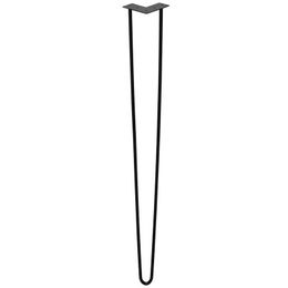 4x Hairpin Legs Möbelbeine Tischläufer schwarz Hairpin Legs 2 Bügel, für Esstisch 72cm - VINGO