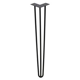 4 Stück tischbeine metall schwarz Tischkufen Haarnadel Tischbein 12 mm, Hairpin Legs aus Stahl, 3-Stange Bein, 35 cm - VINGO