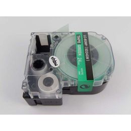 Schriftband-Kassette kompatibel mit KingJim SR950 Etiketten-Drucker 24mm Weiß auf Grün - vhbw